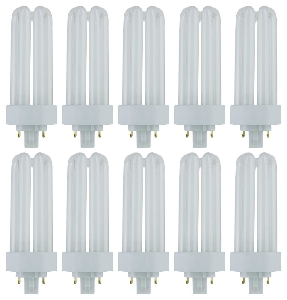 10 Pack Sunlite 26 Watt Plt 4 Pin Triple Tube, Gx24Q 3 Base, Warm White ...