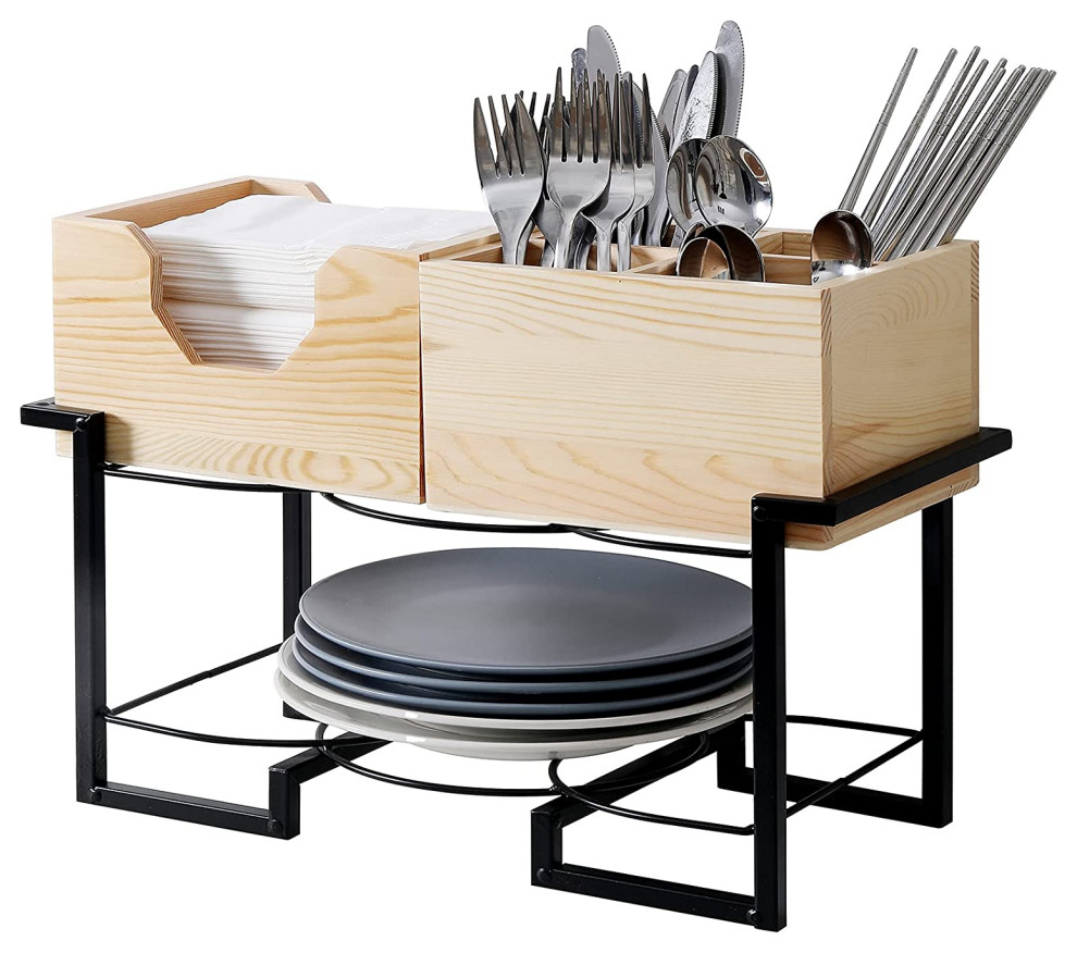 Tabletop Buffet Caddy Flatware Oragnizer - Contemporary - Flatware ...