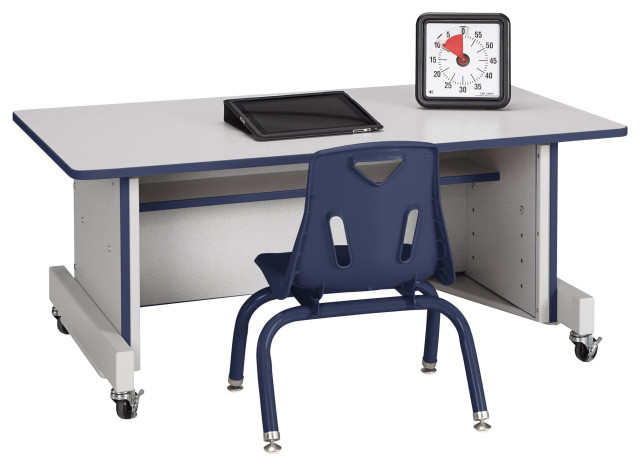 Rainbow Accents Apollo Single Computer Desk - Navy - Contemporary ...