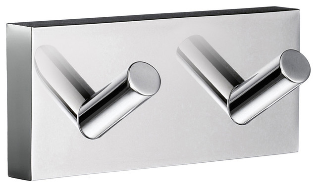 House Double Towel Hook Chrome - Contemporary - Robe & Towel Hooks - by ...