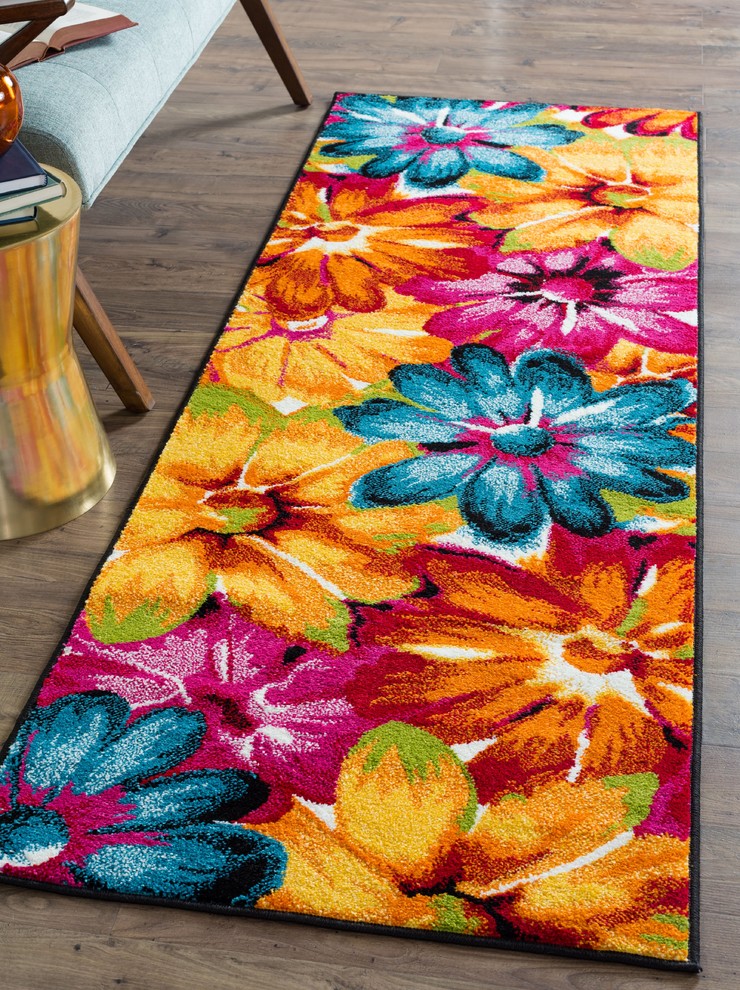 Zinnia Contemporary Abstract Area Rug - Contemporary - Hall And Stair ... Zinnia Contemporary Abstract Area Rug - Contemporary - Hall And Stair ...