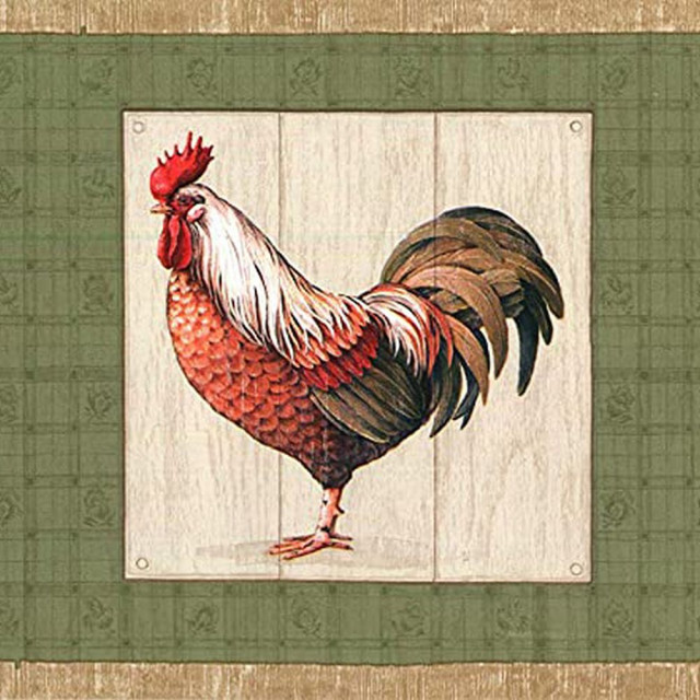 Wallpaper Border Country Roosters Green Cream Brown 7"x15' - Farmhouse ...