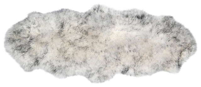 Rustic Sheepskin Double Pelt 2'x5' Rug, Husky Tip - Contemporary ...