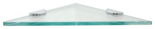 Triangle Glass Shelf with (2) Half Round Clamps, 8" Triangle ...