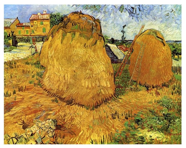 "Haystacks In Provence" Digital Paper Print by Vincent Van Gogh, 18"x15 ...