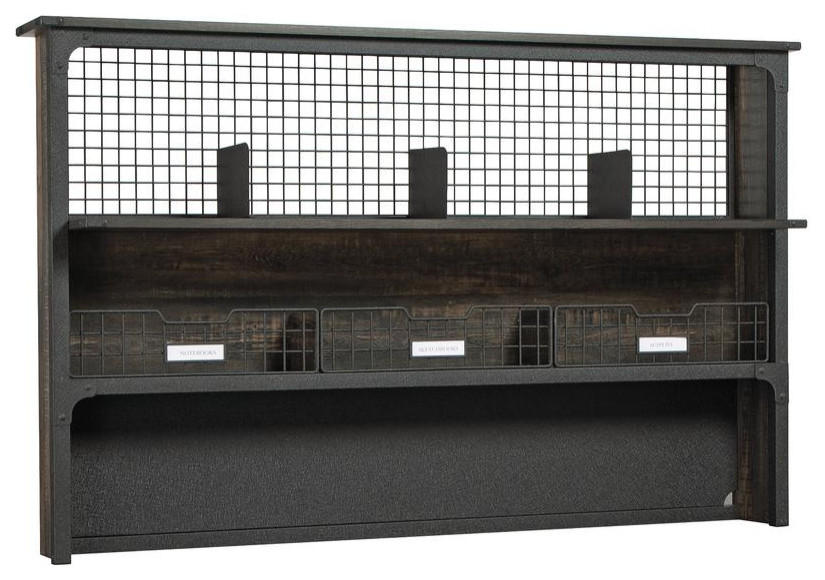 Steel River Computer Hutch Carbon Oak - Contemporary - Desks And ...