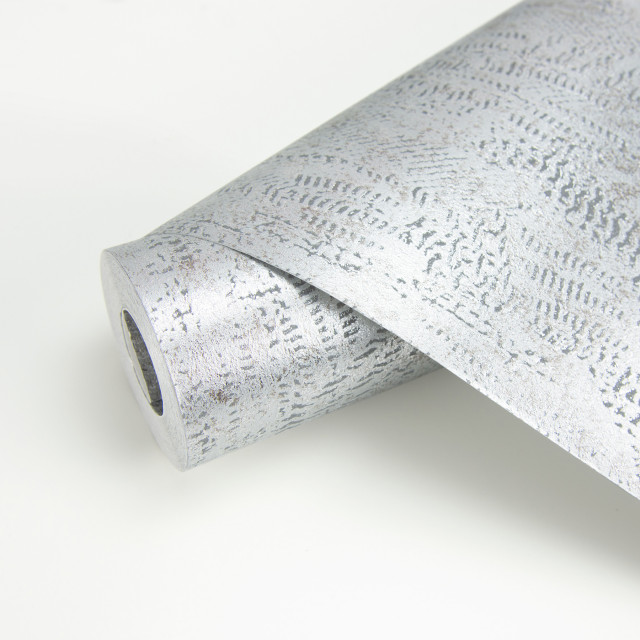 Luster Silver Distressed Texture Wallpaper, Sample, Swatch ...