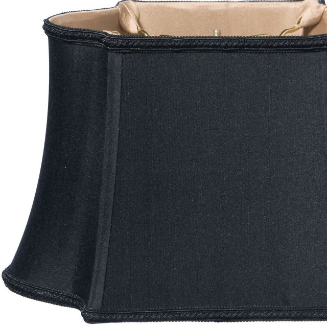 14" Black with Bronze Lining Premium Oblong Shantung Lampshade ...