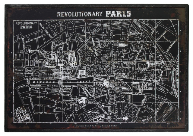 Rectangle Wood "Revolutionary Paris" Frame, Distressed Black Finish ...