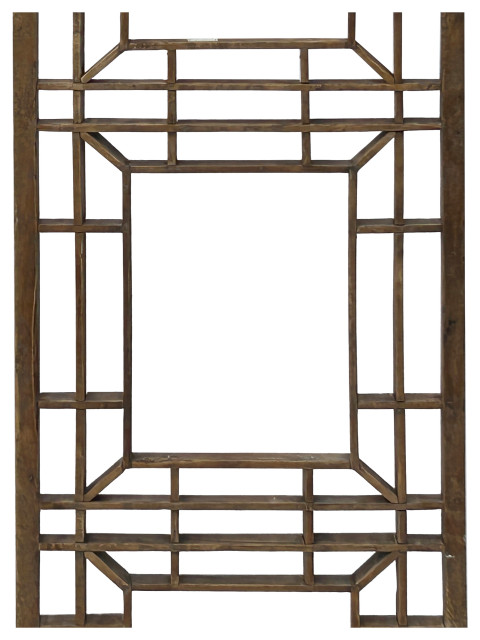 Vintage Restored Oriental Zen Geometric Wood Wall Panel Hws3774 - Asian ...