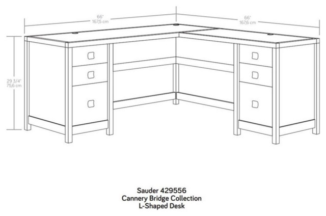 Sauder Cannery Bridge Engineered Wood L-Shaped Desk in Sindoori Mango ...