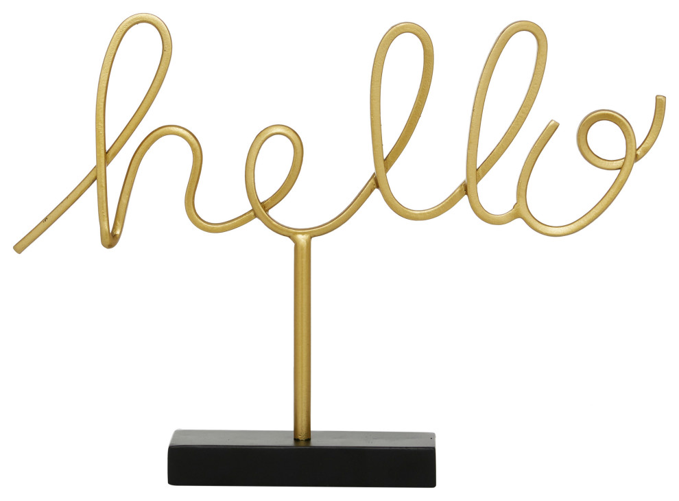 Glam Gold Metal Decorative Sign 16434, 19" x 2" x 14" - Contemporary ...