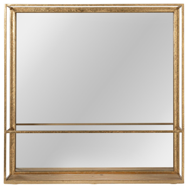 Metal Shadowbox Wall Mirror, Gold - Contemporary - Wall Mirrors - by ...