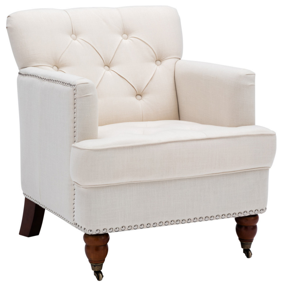 Modern Style Accent Chair, Beige - Traditional - Armchairs And Accent ...