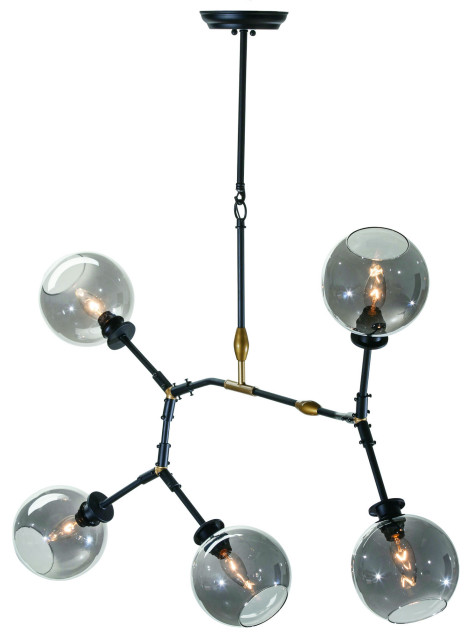 Atom 5 Grey Glass Pendant Lighting - Midcentury - Pendant Lighting - by ...