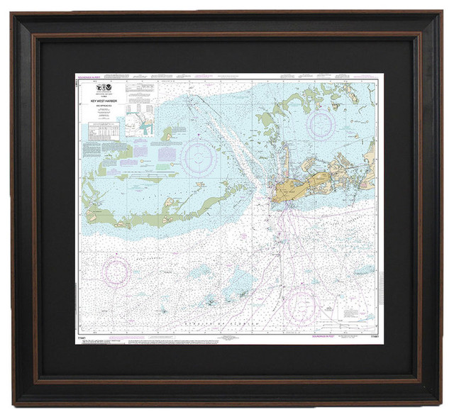 Poster Size Framed Nautical Chart, Key West Harbor And Approaches ...