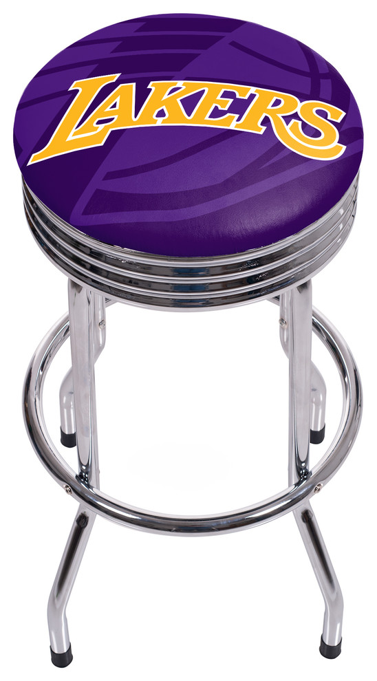 NBA Chrome Ribbed Bar Stool, Fade, Los Angeles Lakers - Contemporary ...