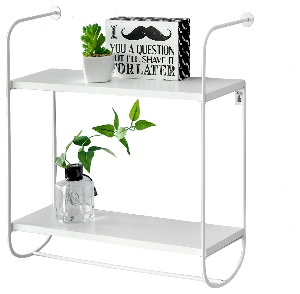 Wesley 2-Tier Floating Shelf - Contemporary - Display And Wall Shelves ...