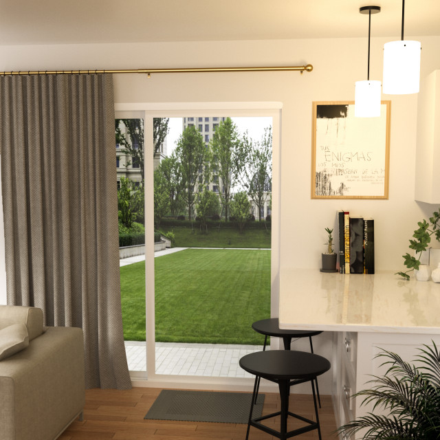 Telescopic Drapery Treatment Window Curtain Rod Circular Design Gold ...