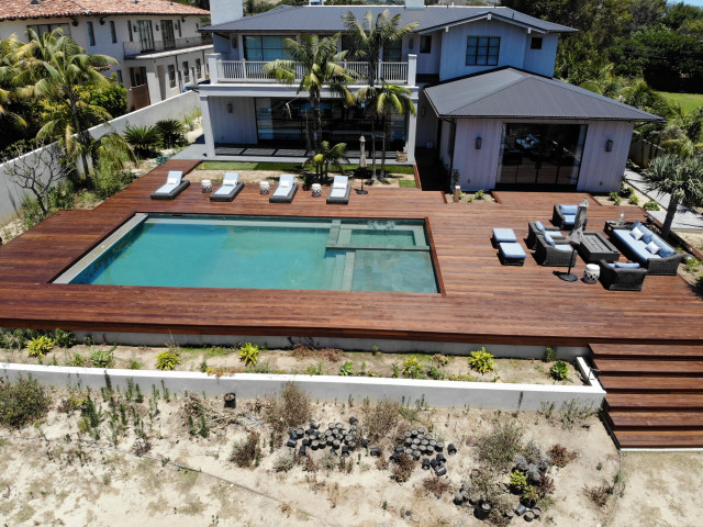 IPE Decks Around Pool, zero edge pool deck - Contemporary - Exterior ...