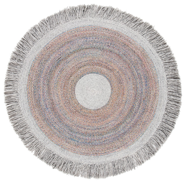 Safavieh Cape Cod Cap227c Handwoven Yellow / Pink Rug, 6' round ...