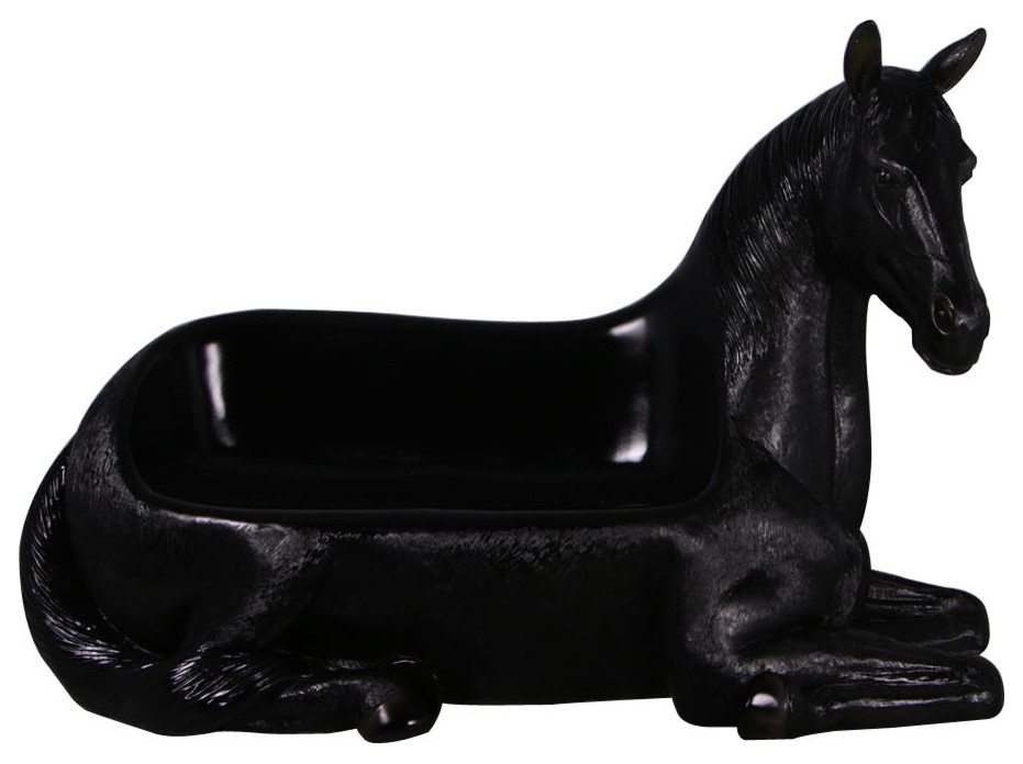 Black Stallion Horse Bench - Eclectic - Outdoor Benches - by Queens of ...