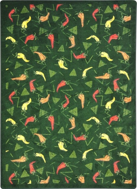 Kaleidoscope, Whimsical Area Rug, Jalapeno Fiesta, 3'10"X5'4", Emerald ...