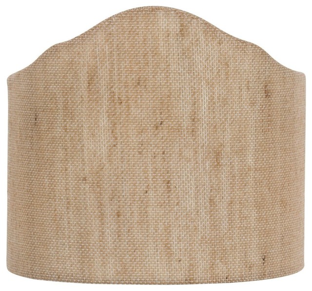 Beige Linen 6" Wall Sconce Clip on Shield Lamp Shade With scalloped ...