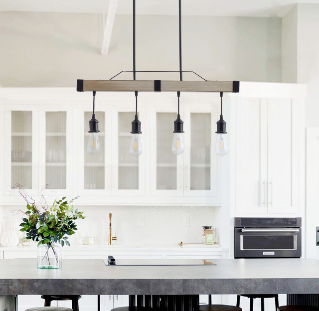 Vintage Farmhouse 4-Light Bulb Pendant Lamp Fixture - Industrial ...