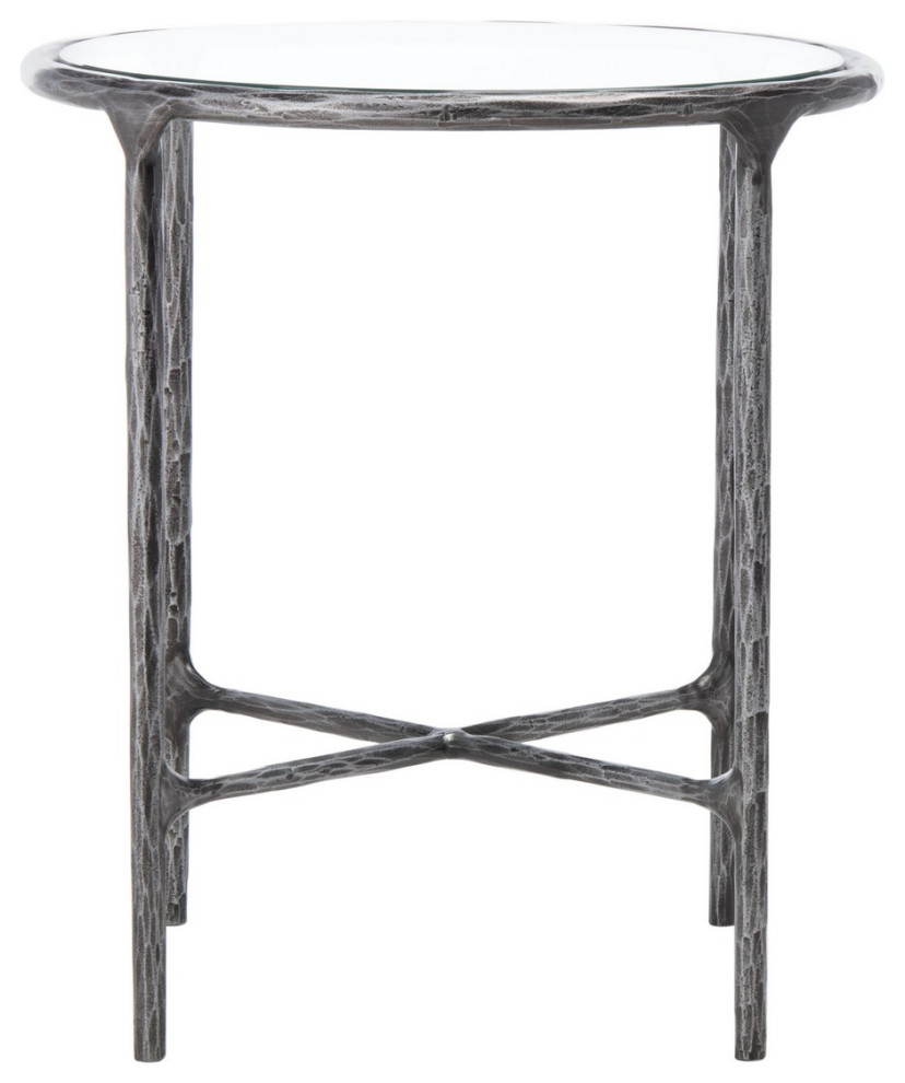 Safavieh Couture Jessa Forged Metal Round End Table - Transitional ...