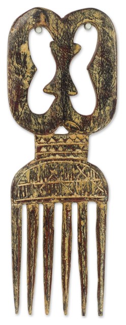 Adinkra Unity Wood Wall Decor - Tropical - Wall Accents - by NOVICA | Houzz