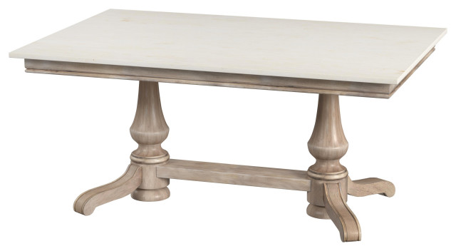 Danielle Rectangular Marble Dining Table - Traditional - Dining Tables ...