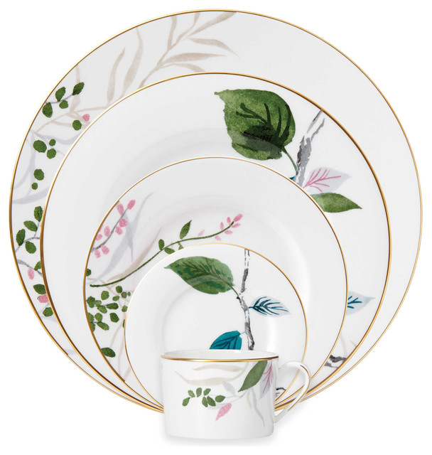 Kate Spade New York Birch Way Watercolor Floral China 5-Piece Place ...