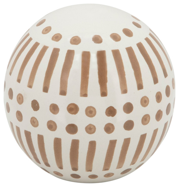 Ceramic 3-Piece Set Orbs, Tan - Contemporary - Decorative Objects And ...