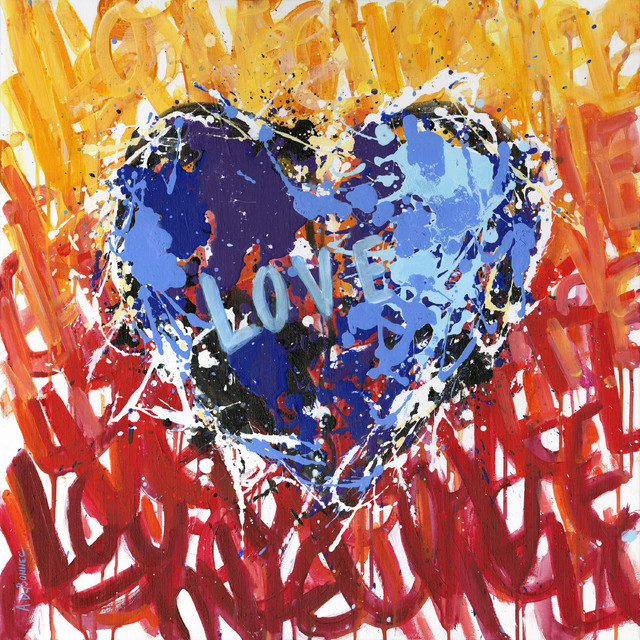 "Messy Love" Painting Print on Wrapped Canvas, 18x18 - Contemporary ...