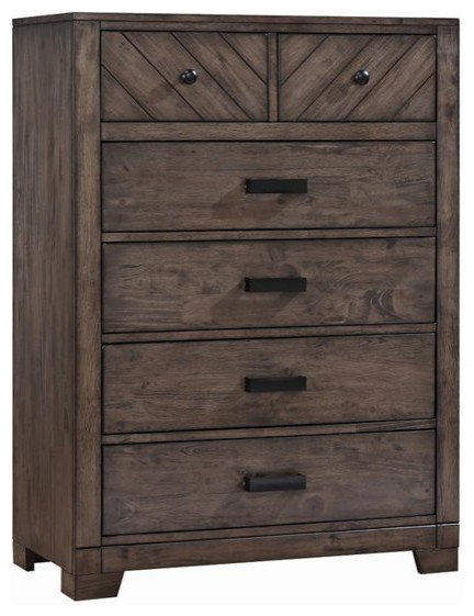 Modern Rustic Dresser, 4 Large Drawers & 2 Small Drawers With Knobs ...