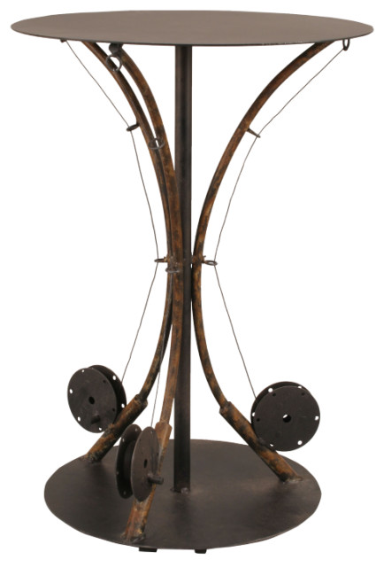 Rust End Table With 3 Fishing Poles - Rustic - Side Tables And End ...