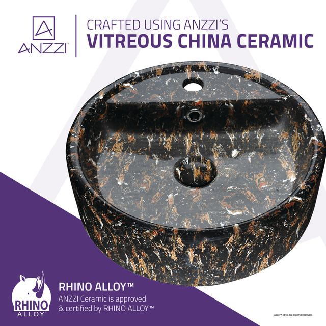Rhapsody Series Ceramic Vessel Sink, Neolith Marble Finish ...