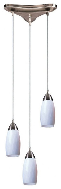 Three Light Triangular Pendant-Simply White Glass Color - Pendants ...