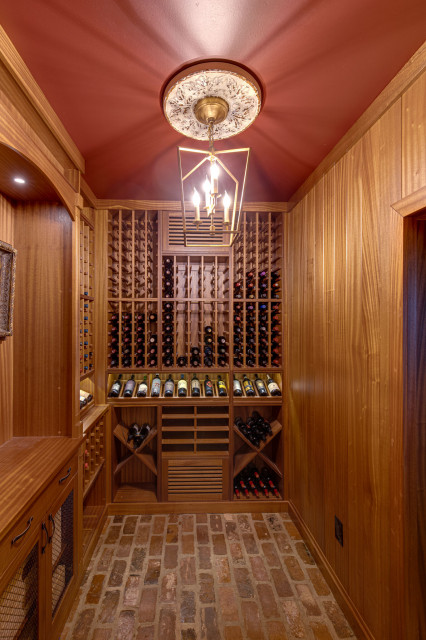 Secret passageway wine cellar. Basement layout with all mahogany ...