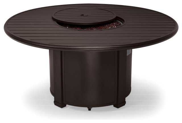 Slat Top 54" Round Fire Table, Java - Transitional - Fire Pits - by ...