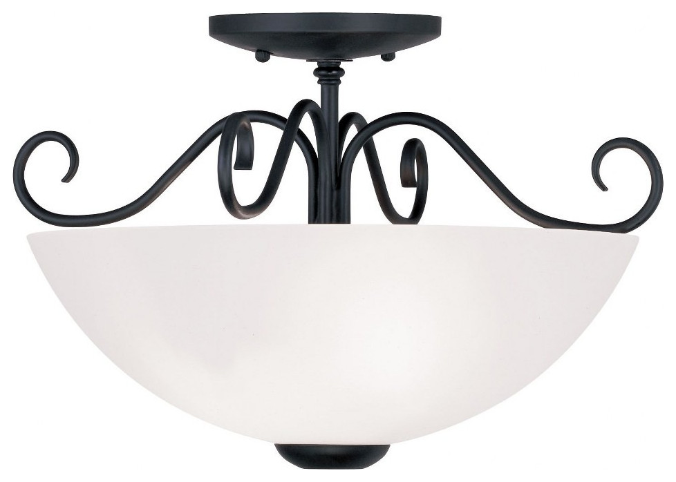 Oakland Cliff 2 Light Semi-Flush Mount, Farmhouse Style 15x9.5 ...
