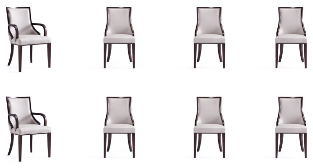 Grand 8-Piece Dining Chairs, Light Grey - Transitional - Dining Chairs ...