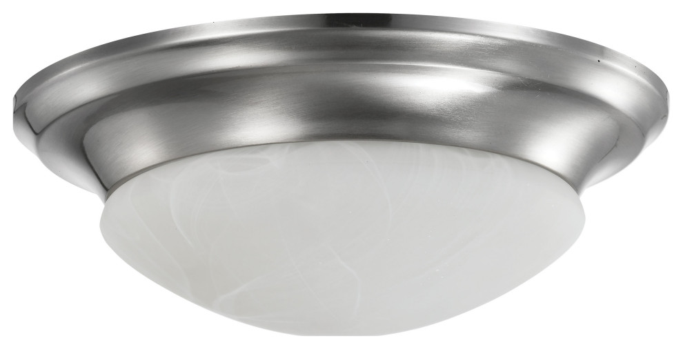 19W 11 in. LED Twist/Lock Flush, Dim Brushed Nickel Frosted Glass ...