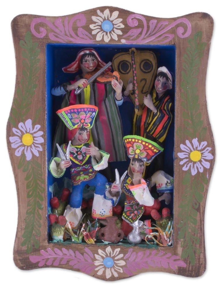 Colorful Dance Wood Wall Retablo - Traditional - Wall Accents - by ...