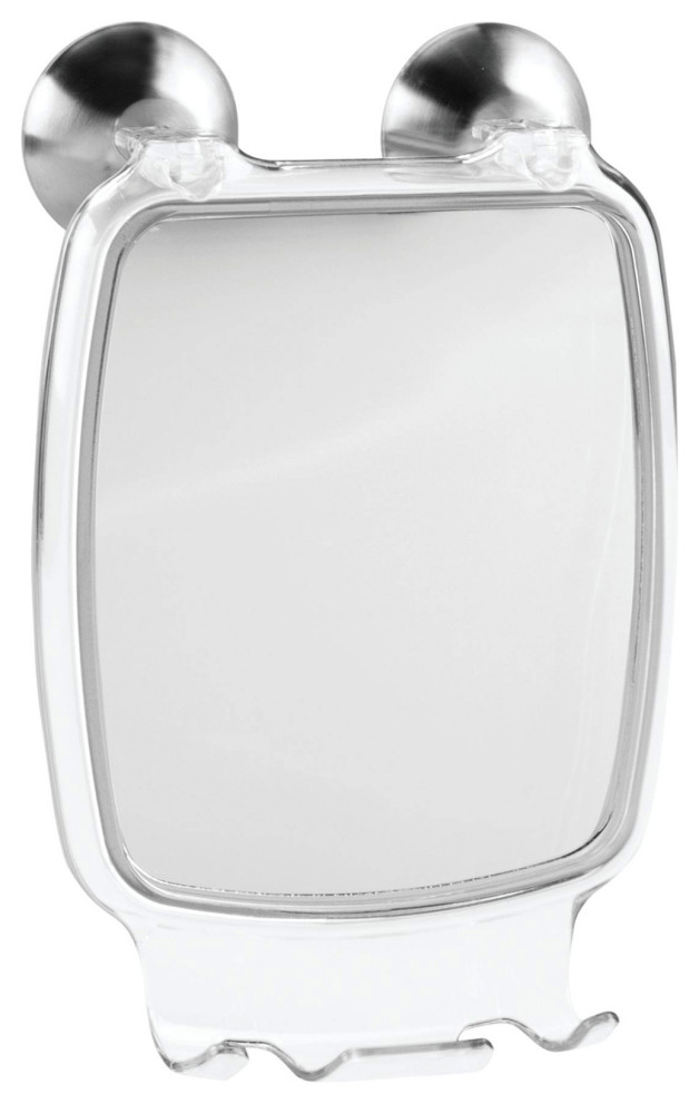 InterDesign 79620 10.1" Clear/Brushed Fog Free Suction Cup Shower ...