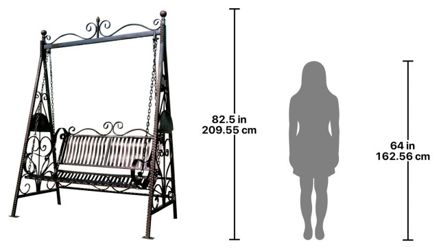 Rockaway Metal Garden Swing - Mediterranean - Porch Swings - by Design ...