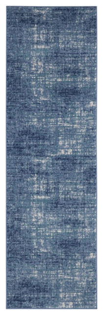 Calvin Klein River Flow Runner Teal Ivory Blue Area Rug, 2'3"x7'3 ...