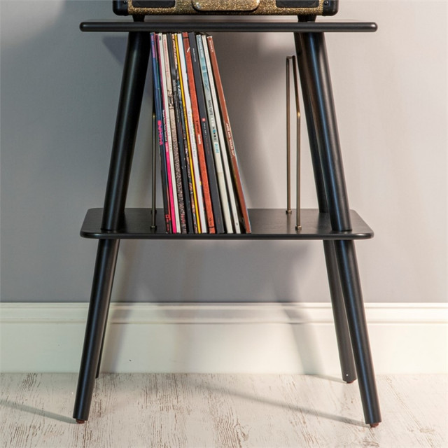 Crosley Furniture Manchester Mid-Century Wood and Metal Turntable Stand ...