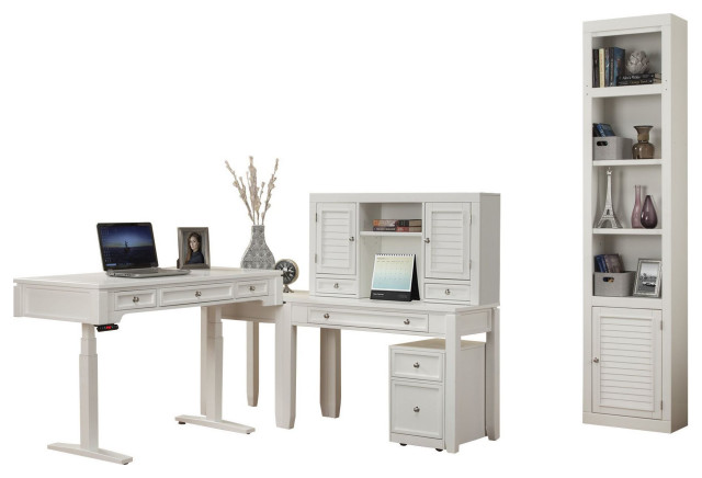 Parker House Boca Power Lift L Desk With Hutch File and Bkcase ...